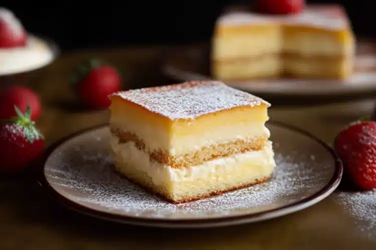 Magic 3-Layer Custard Cake - EpicureanNest