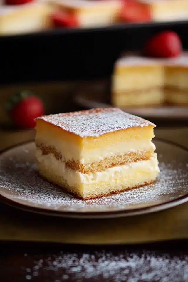 Magic 3-Layer Custard Cake - EpicureanNest