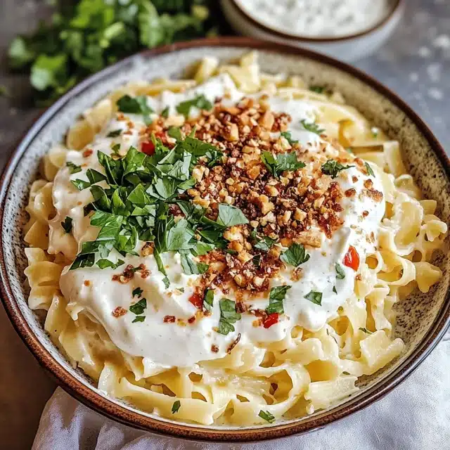 Arabic Pasta with Easy Yogurt Sauce - EpicureanNest