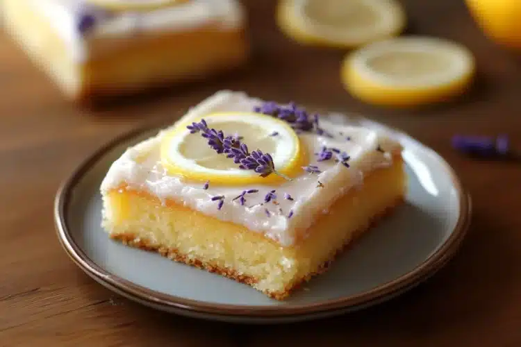 Lavender Lemon Sheet Cake - EpicureanNest