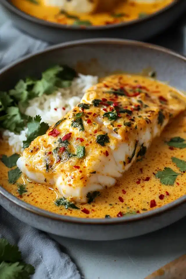 Coconut Curry Baked Cod - EpicureanNest