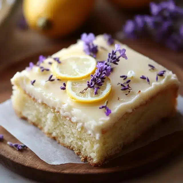 Lavender Lemon Sheet Cake - EpicureanNest