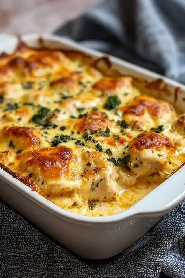 Keto Chicken Cheese Bake - EpicureanNest