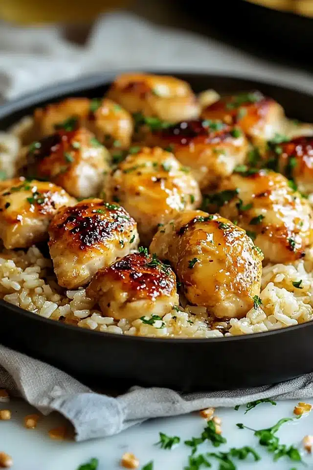 One-Pan Honey Butter Garlic Chicken & Rice - EpicureanNest