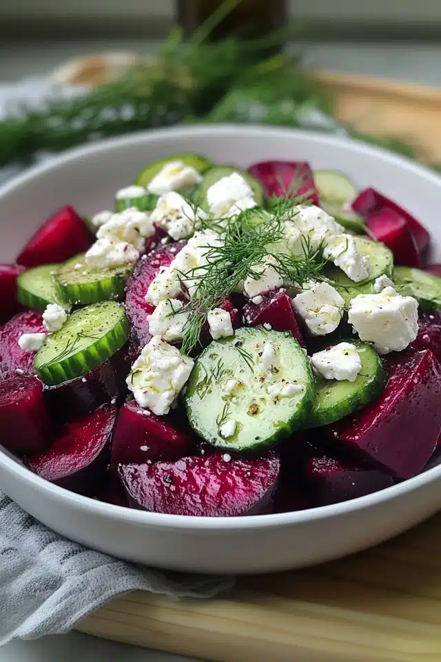 Fresh Cucumber and Beet Salad - EpicureanNest