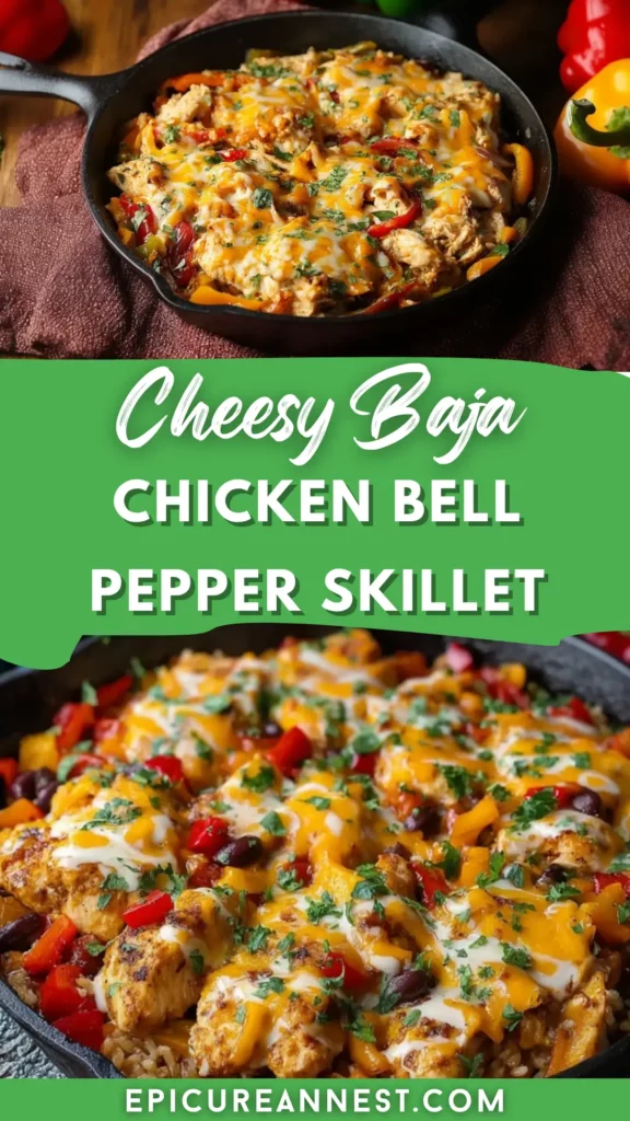Cheesy Baja Chicken Bell Pepper Skillet - EpicureanNest