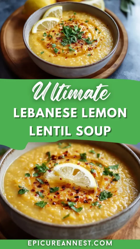 Lebanese Lemon Lentil Soup - EpicureanNest