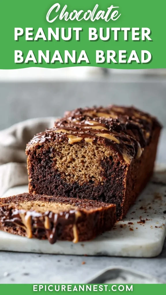 Chocolate Peanut Butter Banana Bread - EpicureanNest