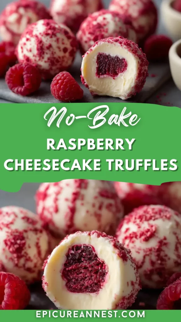 No-Bake Raspberry Cheesecake Truffles - EpicureanNest