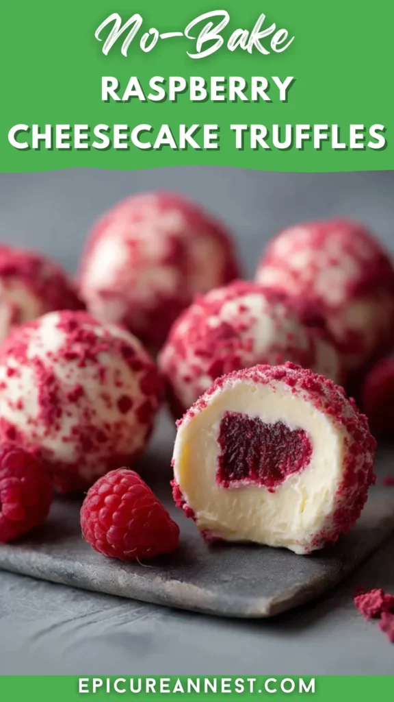 No-Bake Raspberry Cheesecake Truffles - EpicureanNest