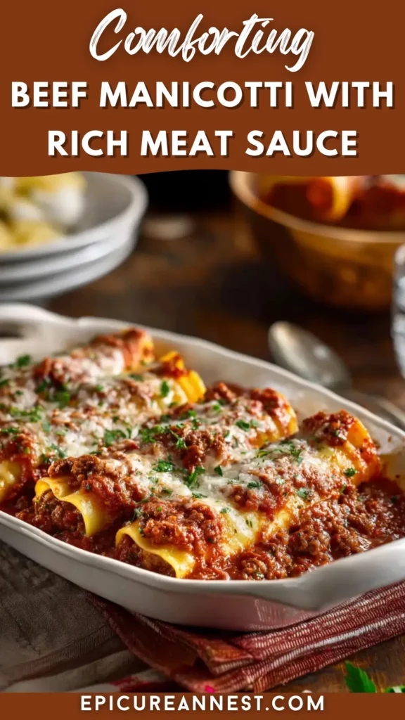 Comforting Beef Manicotti with Rich Meat Sauce - EpicureanNest