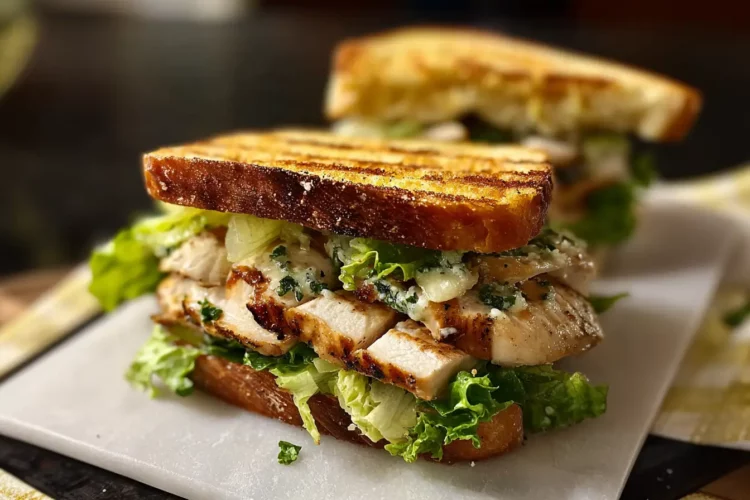 Garlic Chicken Caesar Sandwich - EpicureanNest