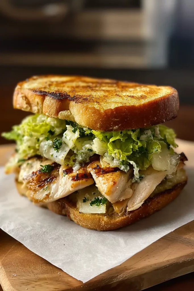 Garlic Chicken Caesar Sandwich - EpicureanNest