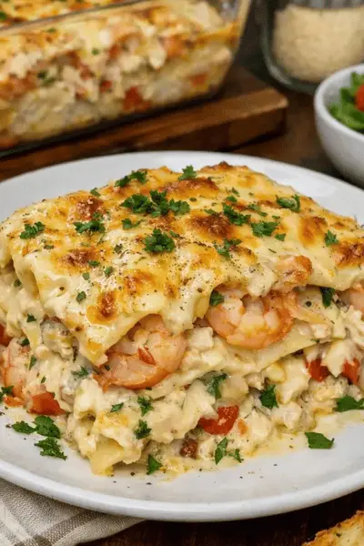 Homestyle Crab and Shrimp Seafood Lasagna - EpicureanNest