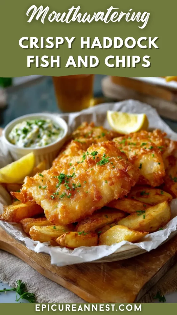 Crispy Haddock Fish and Chips - EpicureanNest